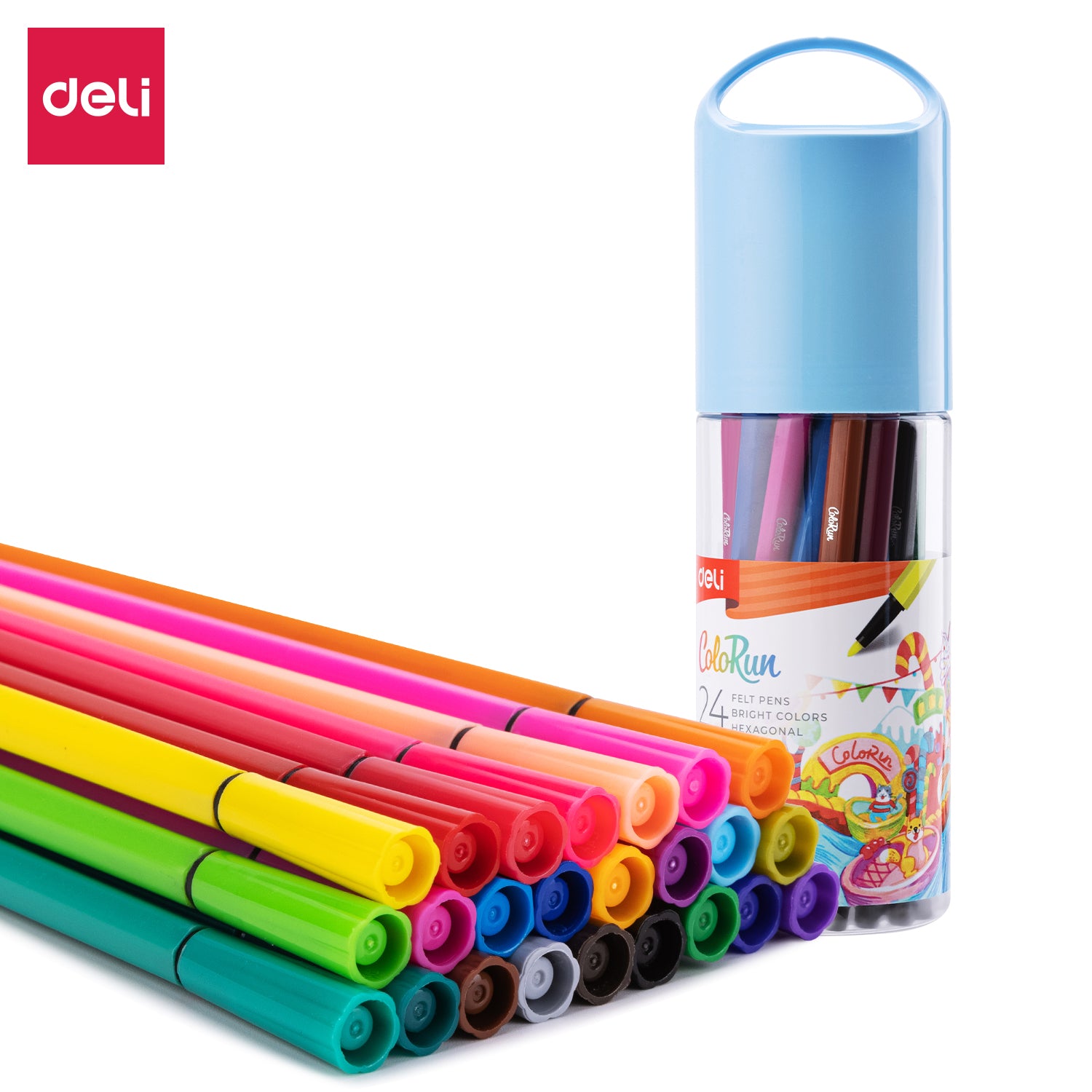 Deli Ec156-24 Felt Pen Hexagonal (Color may vary) – ondesk.in