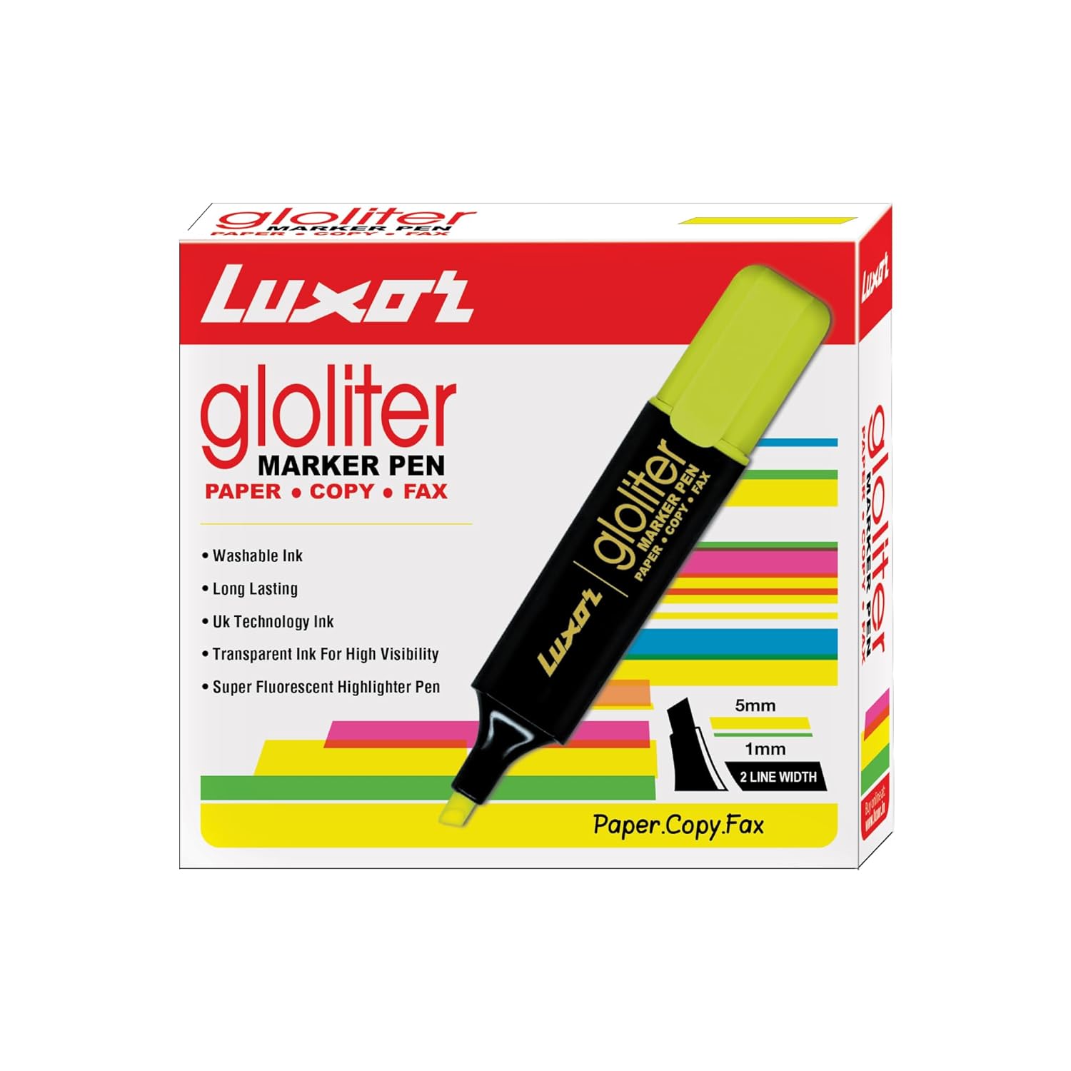 Luxor 887 N Chisel Point Highlighter, Yellow, Box of 10 – ondesk.in